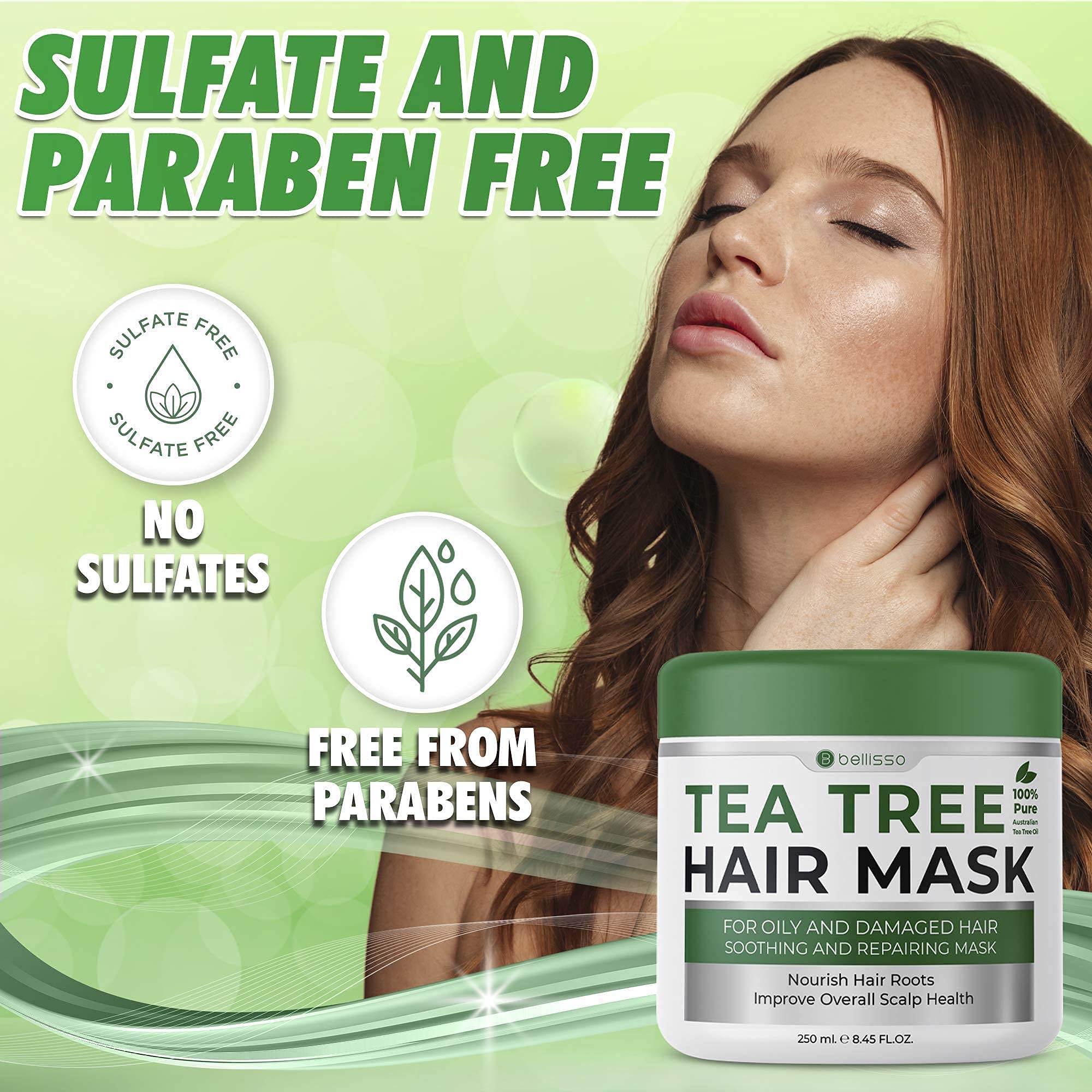 BELLISSO Tea Tree Oil Hair Mask, Shampoo and Conditioner Set
