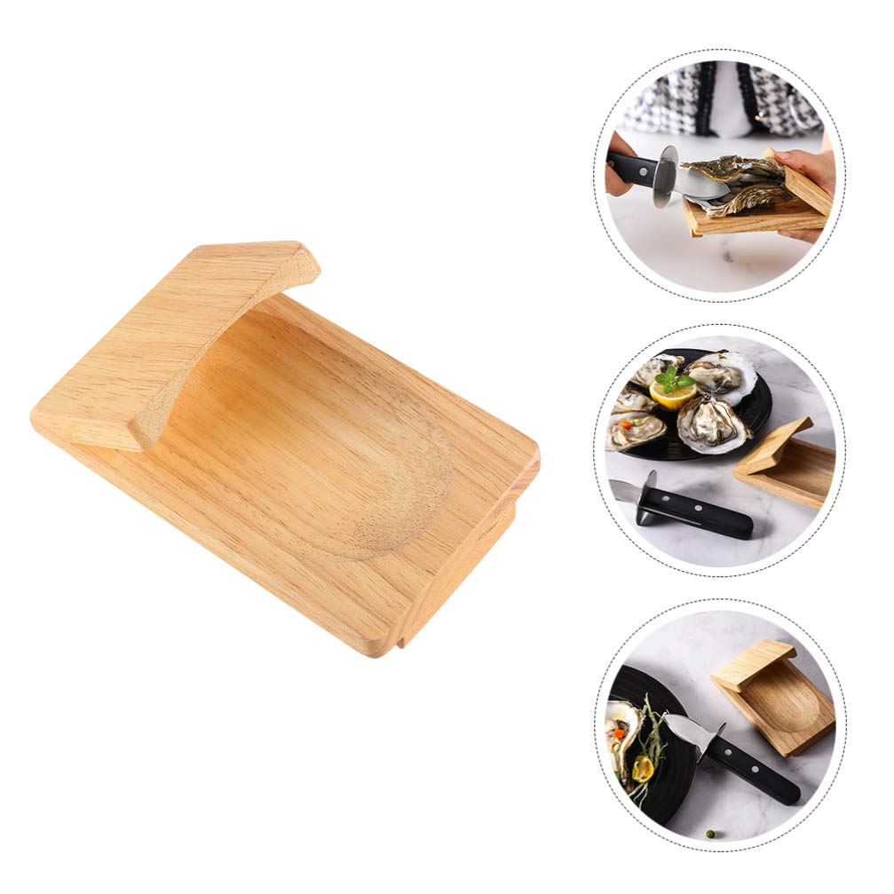FRCOLOR Oyster Shucking Clamp, Wood Oyster Clamp Oyster Holder Opener Tools Oyster Opener ProtectiveTool for Seafood
