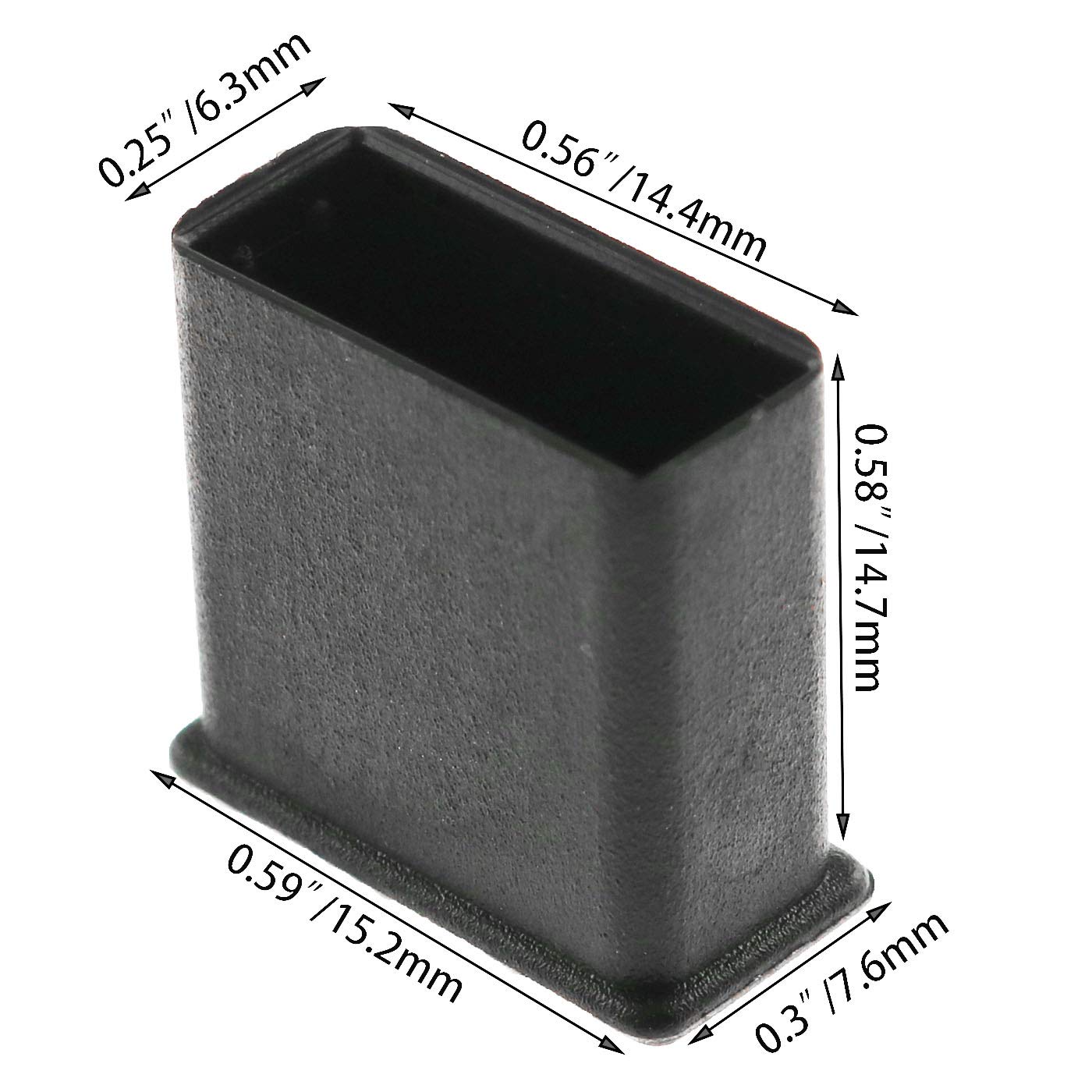 DTTRA 20pcs Plastic USB Type A Male Anti-Dust Stopper Plug Cover Protector Cap Cover, Black