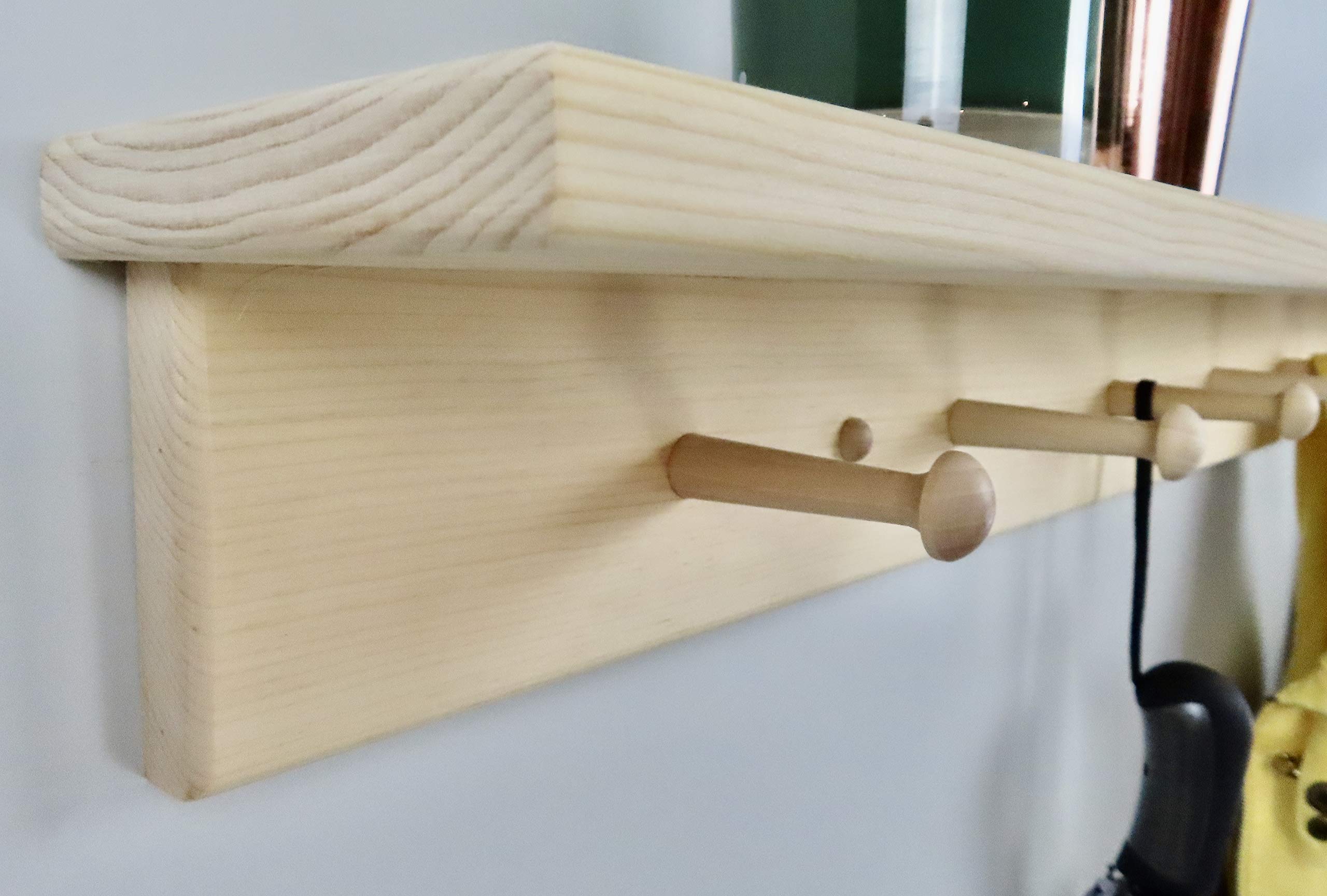 36" Peg Rack With Shelf Unfinished