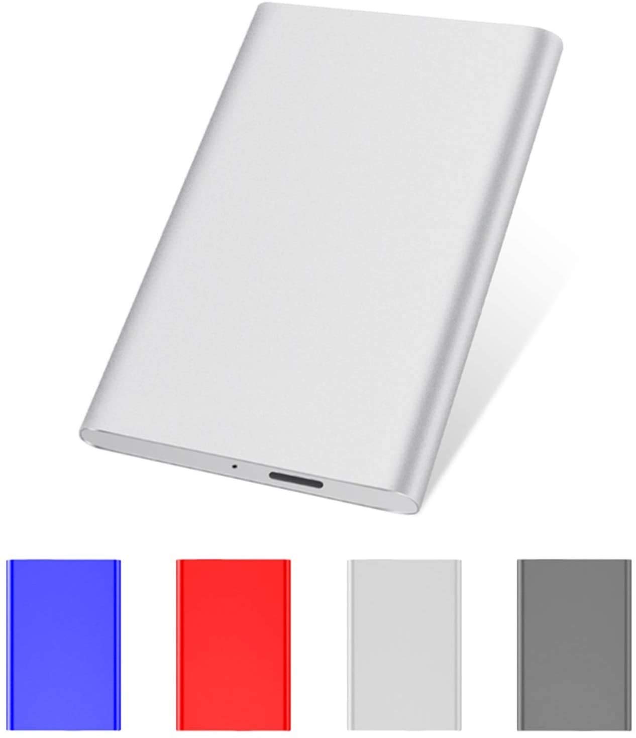 RENJUN HDD External Hard Drive 750gb / 500gb / 320gb, 2.5-inch Metal Portable USB 3.0 Backup Storage, Suitable for Desktop, Pc, Laptop, MacBook, Ps4, Xbox One, Smart Tv (250GB,Sliver)