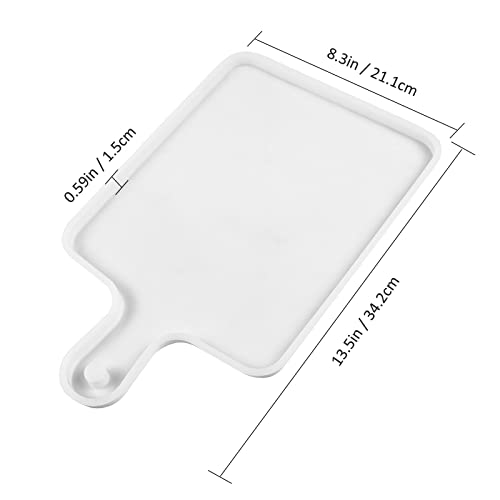 Resin Silicone Tray Molds, Casting Mold for Epoxy Resin, DIY Resin Large Serving Rectangle Shape Handle Board for Home Decoration-Crafting Agate Geode Rolling Tray