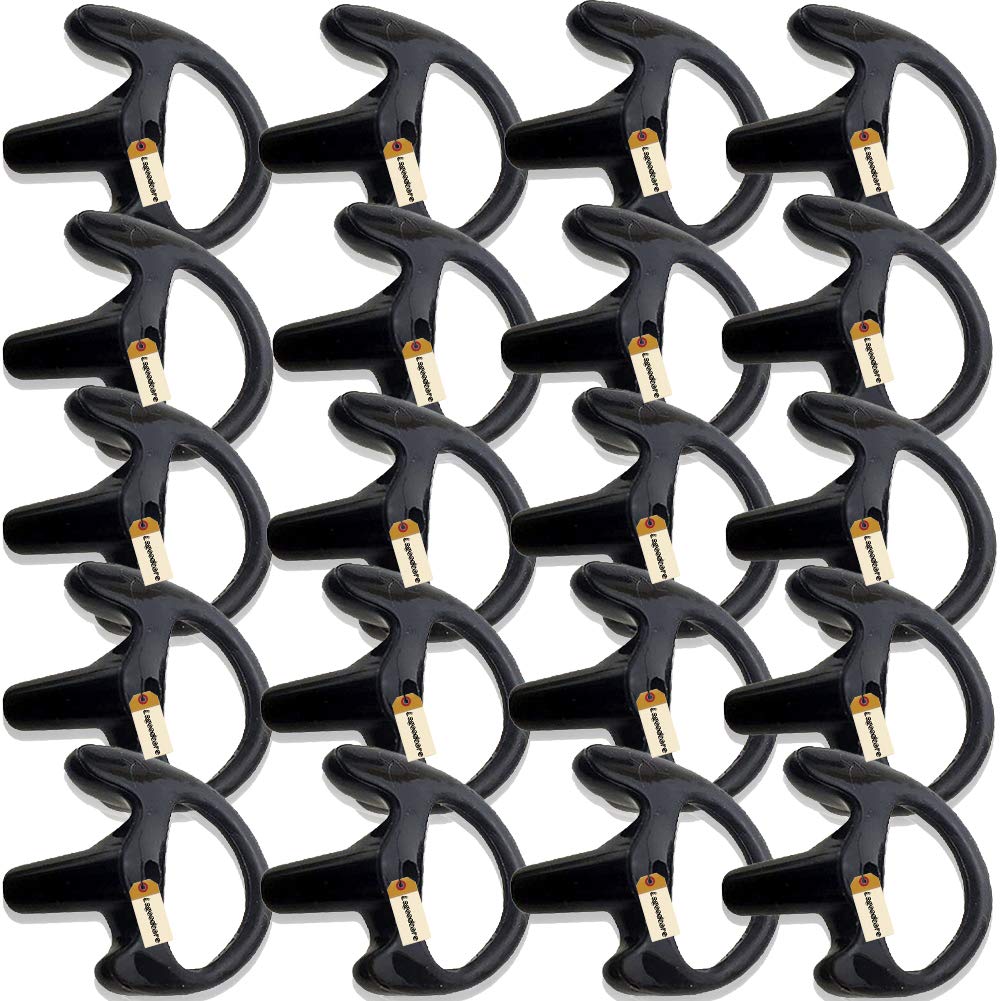 Lsgoodcare 20Pcs Replacement Earmold Earbud Left Ear Piece Compatible for Motorola Kenwood Midland Two Way Radio Acoustic Coil Tube Earpiece - Silicone Walkie Talkie Earmould Ear Buds Black Medium