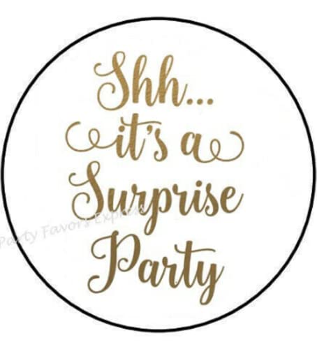 30 Pcs 1.5" Inch Shh It's A Surprise Party Stickers - Surprise Party Stickers - Party Stickers Envelope Seals Labels - D #AA61RK