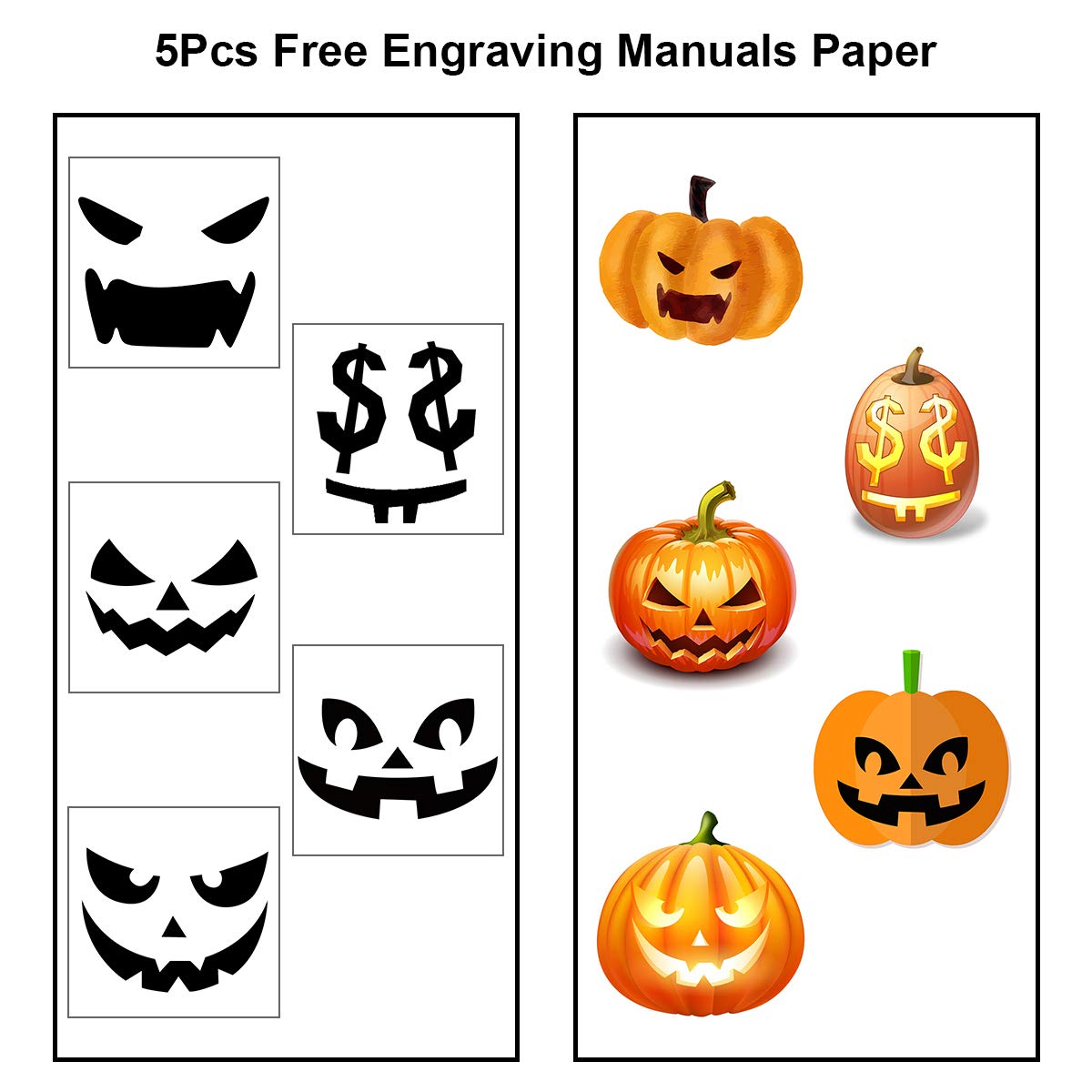BENERAY Pumpkin Carving Kit, Includes 11 Pcs Stainless Steel As a Carving Set for Pumpkin Halloween Decoration Kit Easily Sculpting Jack-O-Lanter Halloween Set - with a Skull Storage Carrying Bucket