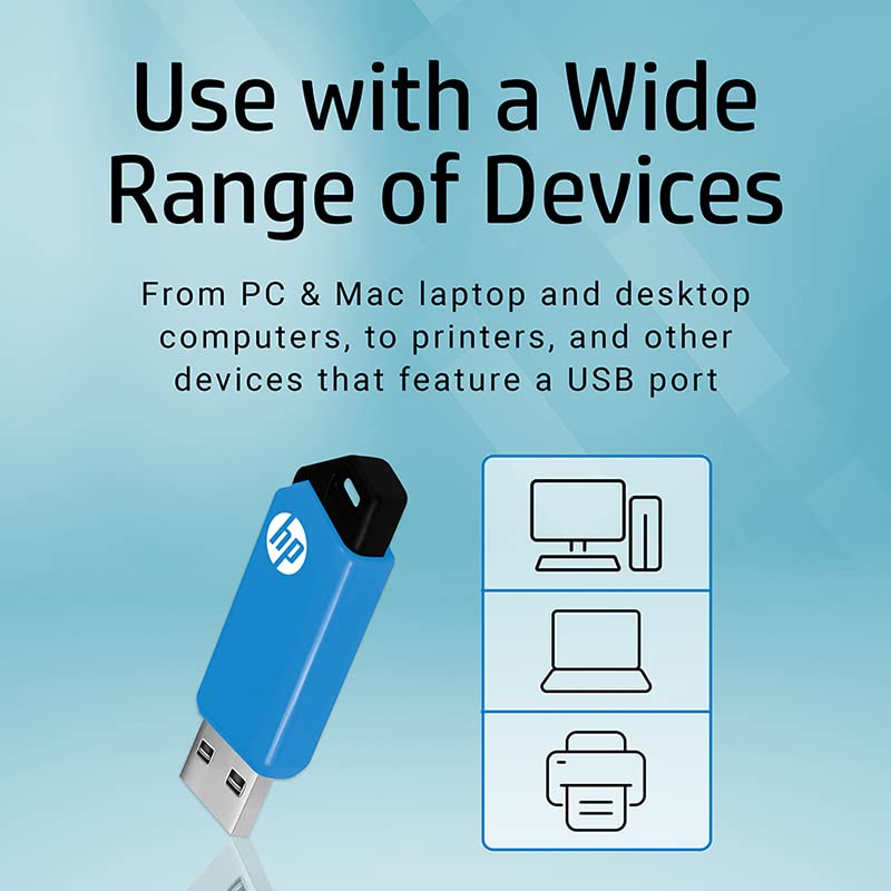 HP 16GB v150w USB 2.0 Flash Drive 10-Pack, Blue