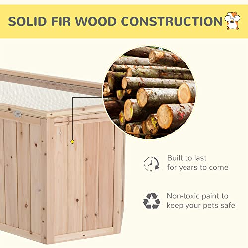 PawHut 3-Tier Extra Large Wooden Hamster Cage with Seesaws, Small Animal Cage and Habitat, Mice, Rat, Gerbil, & Hamster Habitat, Ladder, Feeding Bowl, Openable Top and Front Door