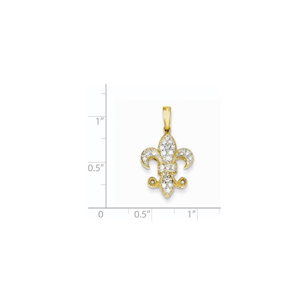 14k Yellow Gold Diamond Fleur De Lis Pendant GLD-AZ-XP3098A