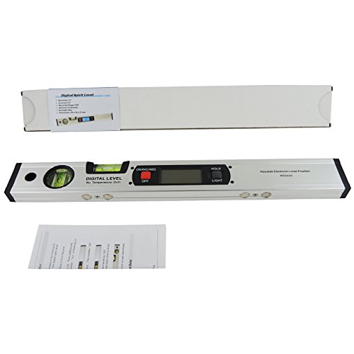 360° Digital Long Level Inclinometer Angle Finder Ruler Protractor 42cm with Magnets/Backlight/Vertical & Horizontal Spirit Bubble for Construction Carpenter Craftsman Renovation Home Professional