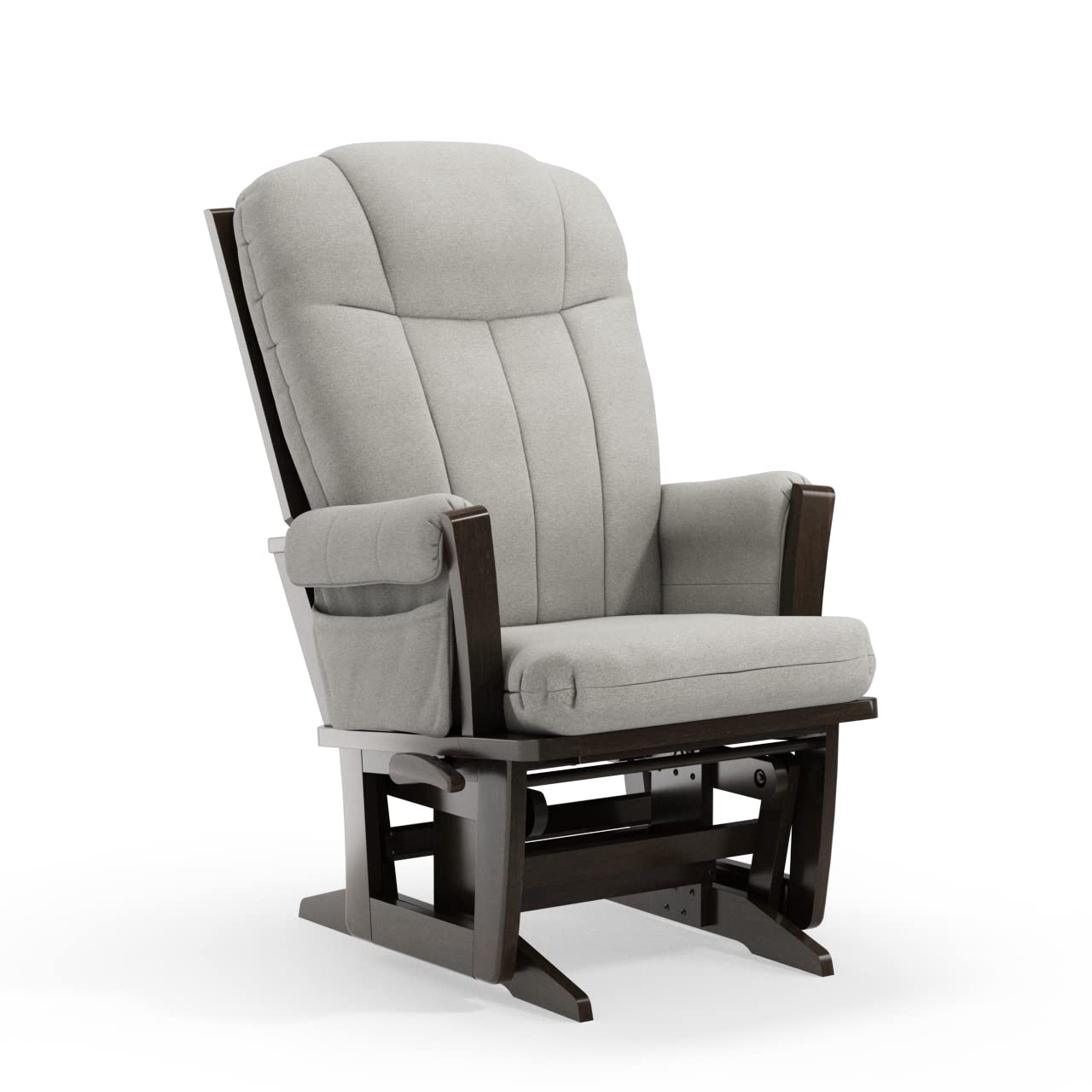 Dutailier Erie TechnoGel 2234 Wooden Glider Multiposition-Lock Recline, Espresso/Light Grey