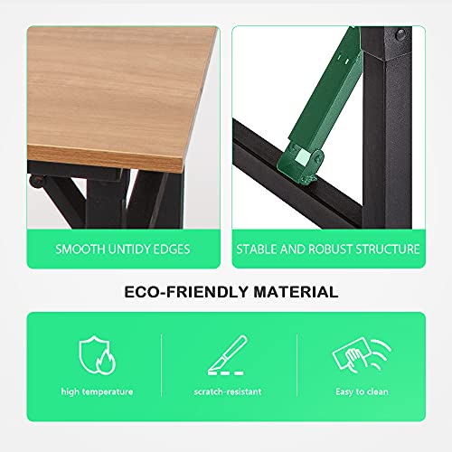Coral Flower Office Desk 55 inches Folding Table Computer Table Workstation,Light Oak