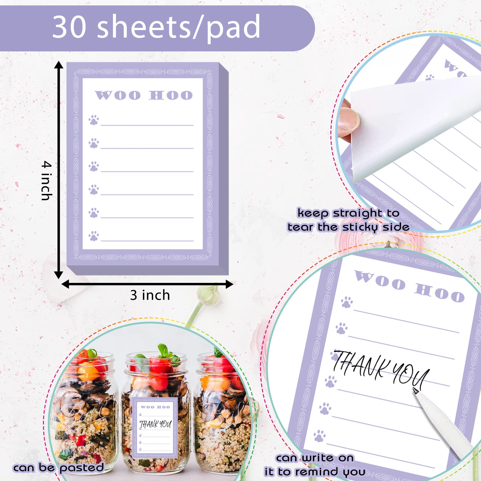 16 Pack Motivational Sticky Notes Postit Note Pads Funny Sticky Notes Inspirational Notepads to Do List Memo Pad Colorful Appreciation Sticky Notes for Teachers Mothers Day Gifts Nurses Week Gifts