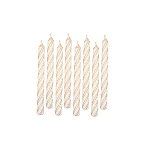 Amscan Hight Quality White Candy Stripe Spiral Candles, 2 1/2"