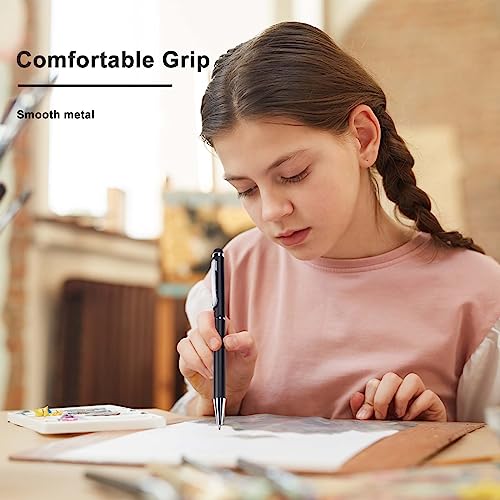 6 Pack Ballpoint Pens,Comfortable Writing Pens,Pretty Metal Stylus Pen Premium Retractable Metal Ballpoint Pen,for Home School Work Office Supplies (A)