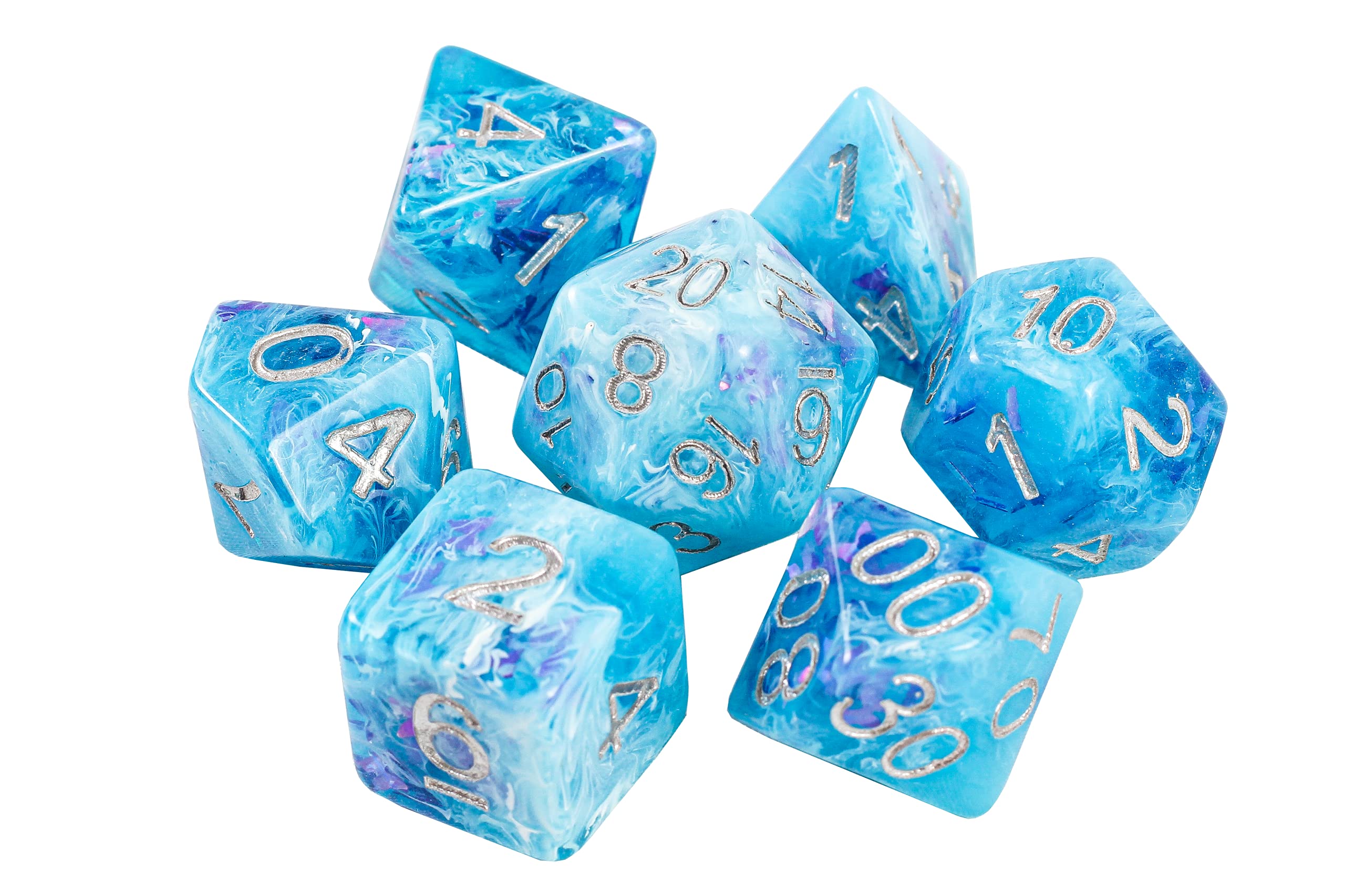 3DEGOS Blue Butterfly DND Dice Set for Dungeons and Dragons Gifts, D&D, D and D, Pathfinder, Accessories, D20, Polyhedral, Resin Dice, Metal, Dice Tray, Tower, Bag, Box