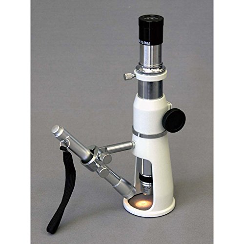 AmScope H20 Handheld Stand Measuring Microscope, 20x Magnification, 17mm Field of View, Includes Pen Light