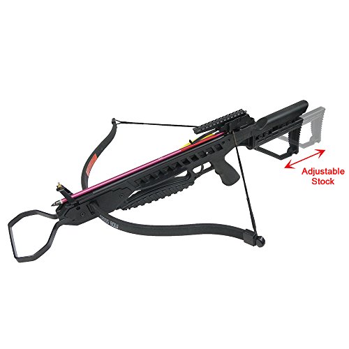 175 lb Black Hunting Crossbow Archery Bow +8 Arrows/Bolts +Rail Lube +Stringer 180 150 80 50 lbs