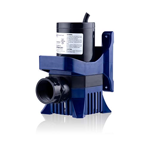 Alpine Corporation 3100 GPH Submersible Water Pump with 33 FT Cord and Adapters for Ponds, Fountains, Waterfalls, and Water Circulation, 276 Watts 21.5 FT Lift Quiet Operation Vertical/Horizontal
