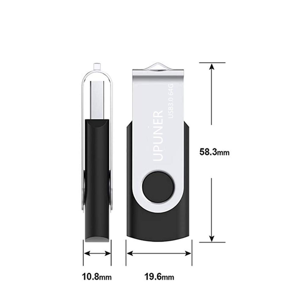 128G/64G/32G USB 3.0 high-Speed Drive (up to 90MB/s), Thumb Flash Memory Stick, Waterproof Memory Stick, Suitable for Cars, Smart TVs, laptops, PCs, etc. (USB3.0 64G)