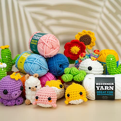 50g Blue Yarn for Crocheting and Knitting;80M Cotton Yarn for Beginners with Easy-to-See Stitches;Worsted-Weight Medium #4;Cotton-Nylon Blend Yarn for Beginners Crochet Kit Making 1PACK