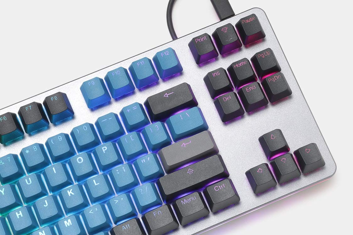 KPREPUBLIC taihao pbt Double Shot keycaps for DIY Gaming Mechanical Keyboard Backlit Caps OEM Profile Light Through Deep Forest Blue Green (D Forest Blue x1)