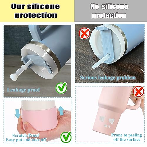 8PCS Water Bottle Pouch for Stanley Cup Fanny Pack Accessories Spill Leak Proof Stopper Set for Stanley 2.0 40oz/30oz,Gym Accessories for Women Tumbler Accessories Running Water Bottle Handheld Caddy