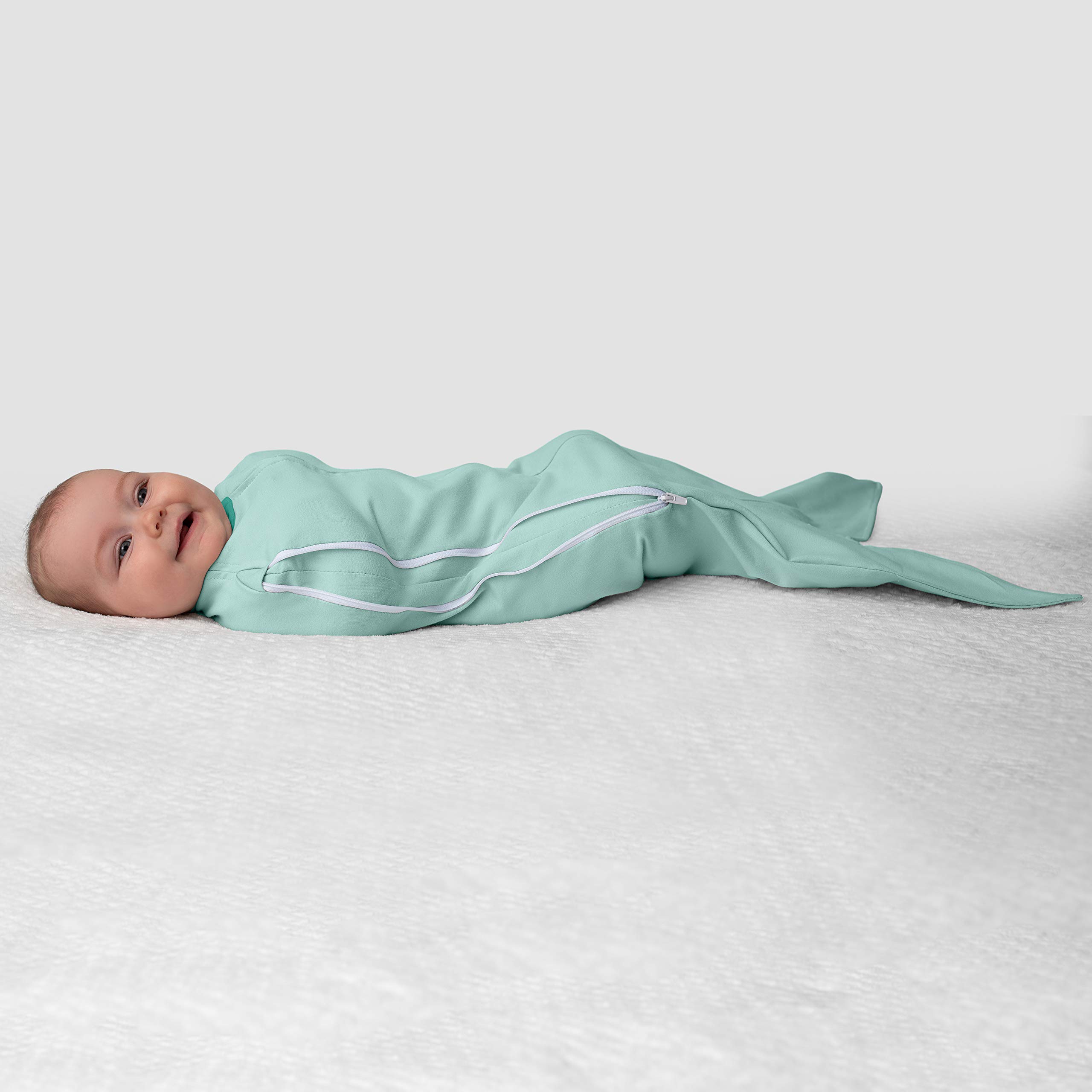 SwaddleMe Room to Grow Pod β 0-6 Months, 1-Pack (Teal Waves) Expandable Baby Swaddle Grows with Baby and Helps Prevent The Startle Reflex for Comfortable Sleep