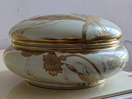 1900s Antique France Limoges Large Dresser Jewel Porcelain Box
