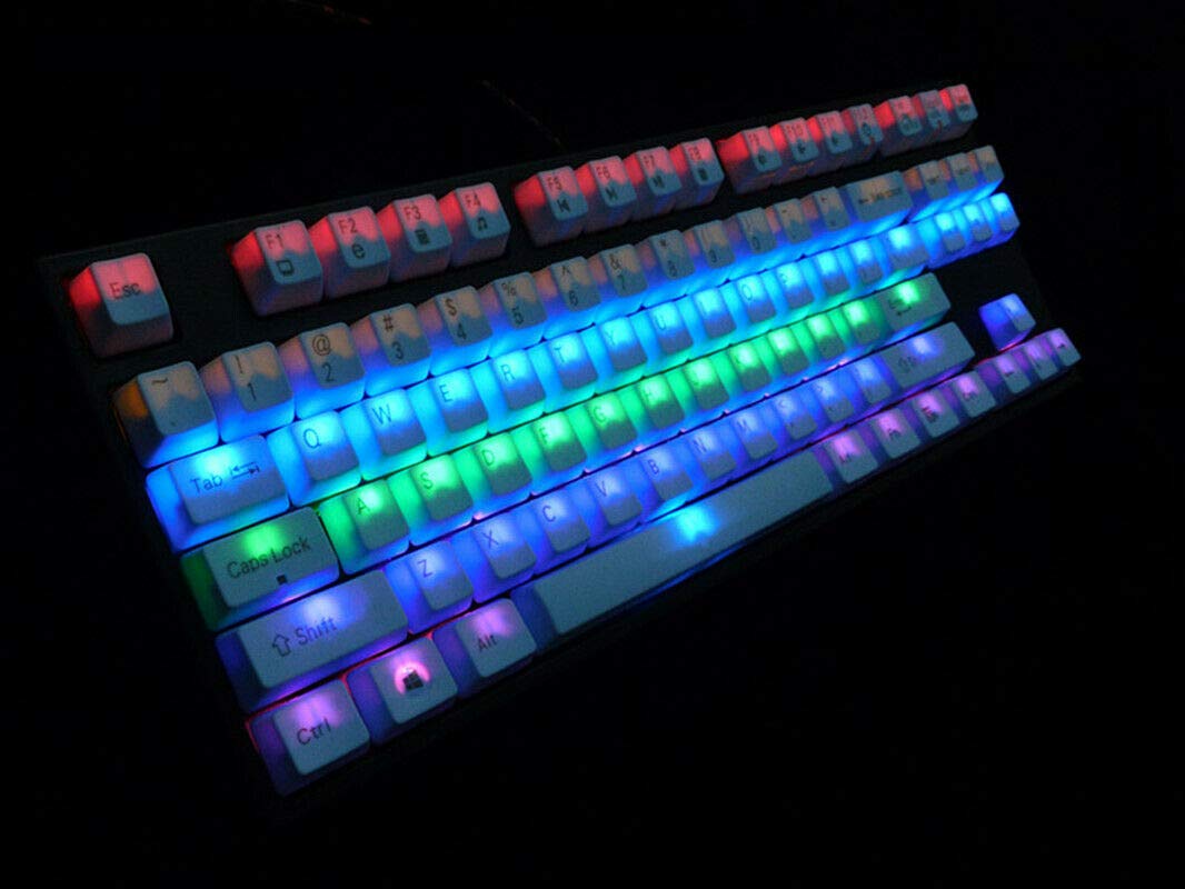 87 Keys Keycool PBT Doubleshot Keycap ANSI OEM Key Cap for Cherry MX Gaming Mechanical Keyboard