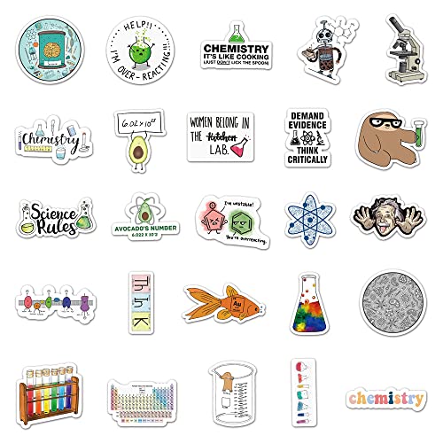 50PCS Pack Chemical Laboratory Equations Chemistry Stickers for DIY Laptops Stationery Phone Case Skateboard Gifts Decals for Kids Birthday Party