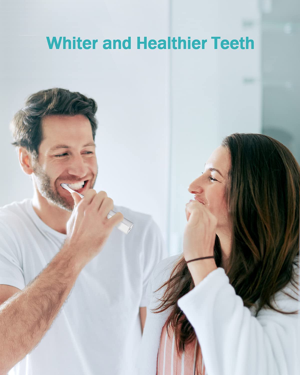 Initio Sonic Electric Toothbrush for Adults, Rechargeable Toothbrush with Smart Timer, 5 Modes, 3 Brush Heads, 40,000 VPM Motor, Whitening Power Toothbrush, IT959 (White)