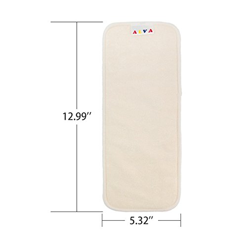 ALVABABY 4 Layers Cloth Diaper Inserts, Rayon from Bamboo Inserts,Reusable Cloth Diaper Inserts Overnight 12pcs 12MB