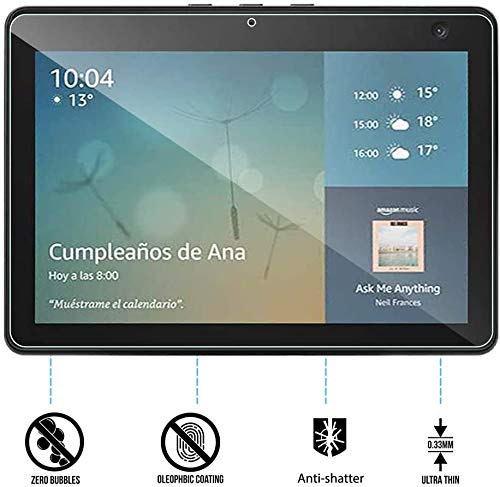 Epicgadget [2 Pack] Glass Screen Protector for Amazon Echo Show 10 (3rd Gen) 10.1", Ultra HD Clear Anti Scratch 9H Hardness Tempered Glass Screen Film