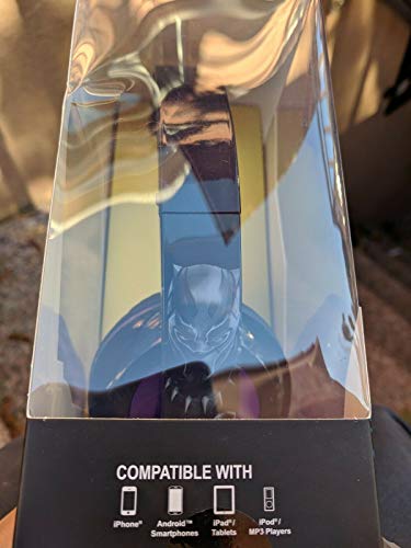 Black Panther Headphones, Adjustable Headband, Stereo Sound, 3.5Mm Jack, Wired Headphones, Tangle-Free, Volume Control, Foldable, Kids Headphones Over Ear for School Home Travel