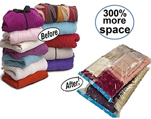 9 PACK LARGE VACUUM SEAL Storage BAGS - SPACE SAVER SAVING STORAGE BAG