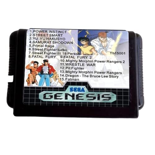 15 In 1 16 Bit MD Game Card For Sega Mega Drive For Genesis (EUR Shell)