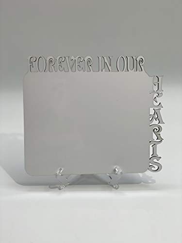 6 Pcs FOREVER IN OUR HEARTS Bearevement Gift Death DiY 3 Unisub Hardboard Sublimation Blanks Photo Frame W/ 3 Acrylic Photo Frame STANDS INCLUDED Hardboard