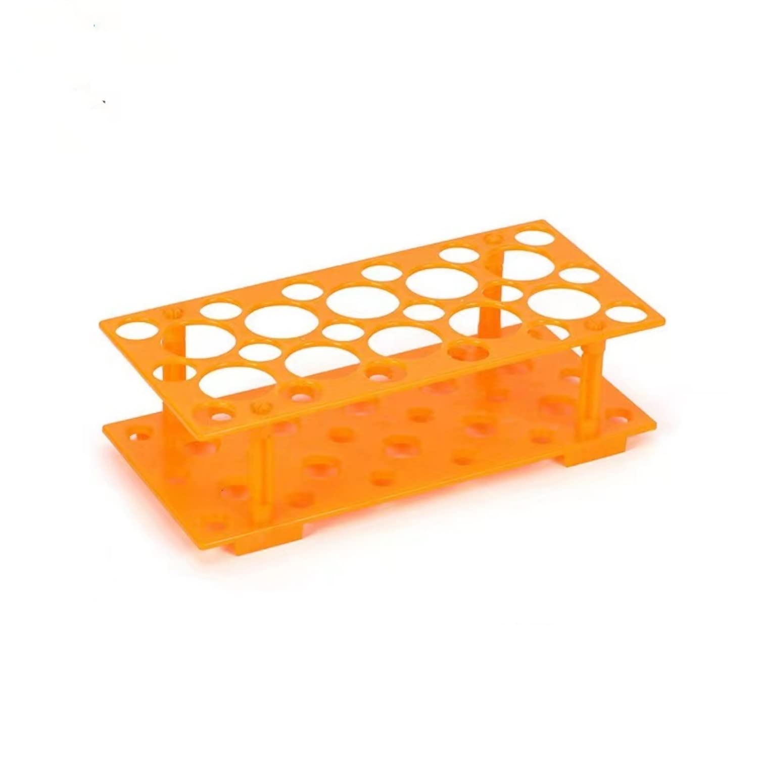 2 Pack Plastic Test Tube Racks, Centrifuge Tube Rack for 10ml/ 15ml/ 50ml, Laboratory Holder, Blue and Orang