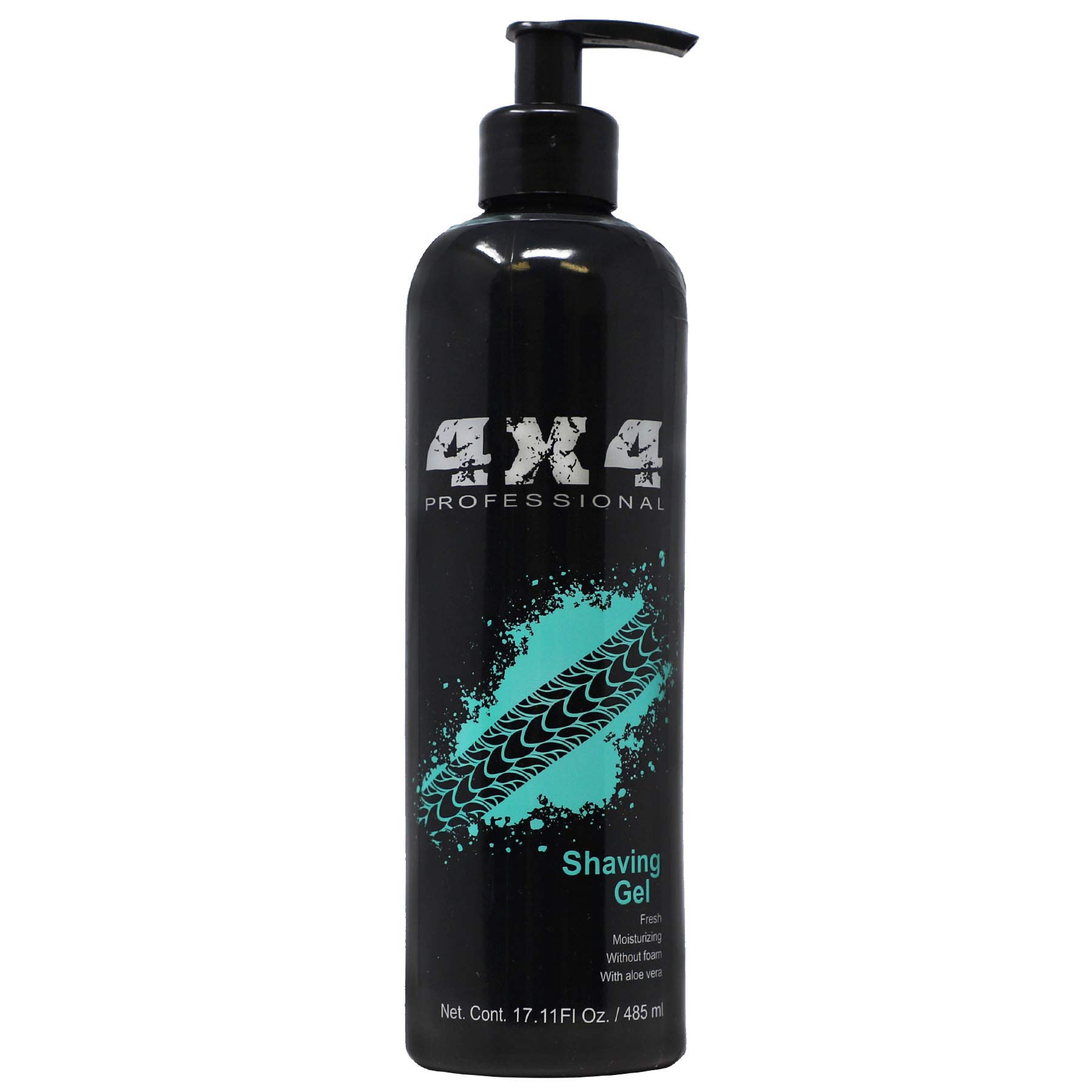 4X4 Professional Foamless Shaving Gel, Fresh Transparent Shaving-Gel for Ultimate Moisturizing, Cleansing, and Soothing Effect with Active Ingredients that help Eliminate Bacteria – 13 Oz Bottle
