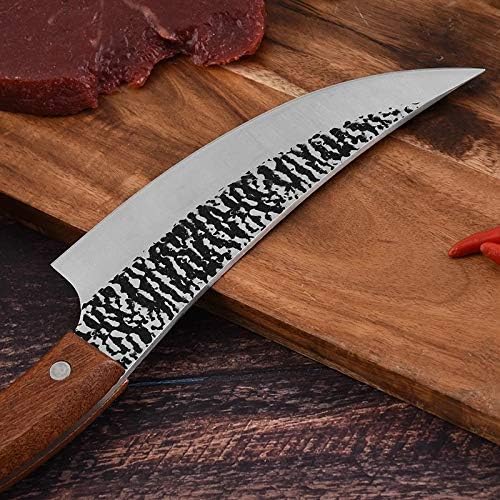 Serbian Butcher Knife Boning Knives Fillet Meat Cleaver Knives 6 Inch Full Tang Kitchen Chef Knife for Home, Camping, BBQ