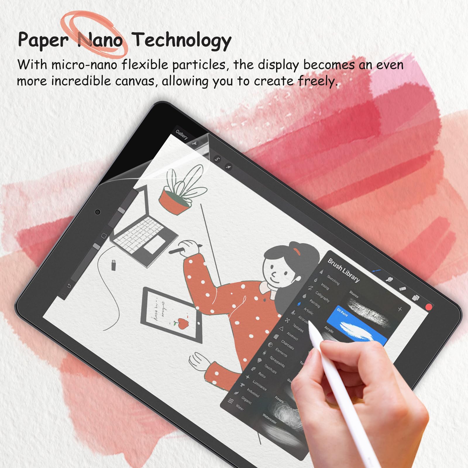 bersem 2 Pack Paperfeel Screen Protector - Matte PET Film for Drawing, Anti-Glare - Compatible with iPad 6th/5th Generation 9.7 inch and iPad Pro 9.7 Inch/Air 2/Air