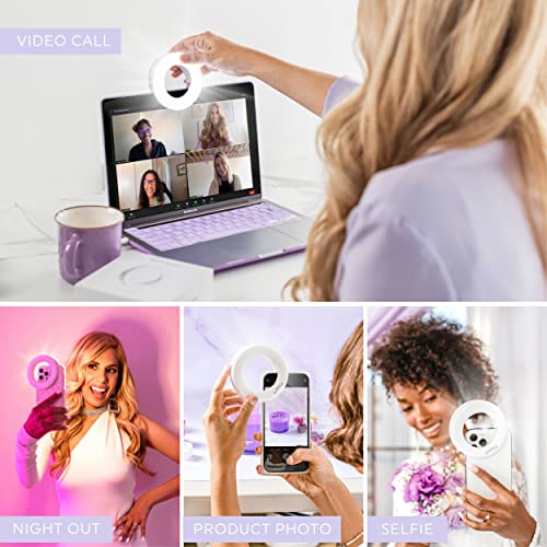 LITTIL Selfie One - Selfie Ring Light for Phone Rechargeable Cell Phone Ring Light Clip On for iPhone, Android, and Laptop Camera | 3 Adjustable Light Modes | Beauty and Influencer