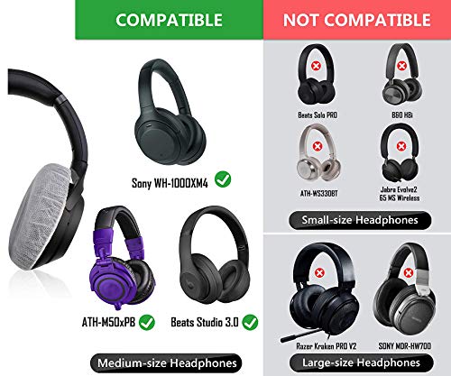 JYHF Disposable Sanitary Headphone Covers, Earpad Cover Ups for Headset Protector, Non-Woven Hygienic Sweat-Proof Stretchable White Ear Cover (200Pcs,4.3”)