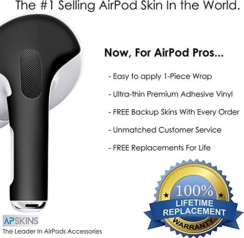 APSkin Skins for Apple AirPod Pro β Vinyl Protective Wraps Stickers CoverEarpods β Air Pods & Ear Pod Compatible Decal for Protection & Customization β Air Pod Pro Accessories β (Matte Black)