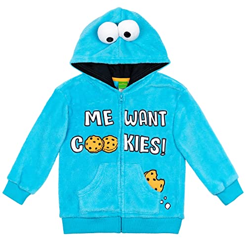 Sesame Street Cookie Monster Infant Baby Boys Zip-Up Hoodie Blue 18 Months