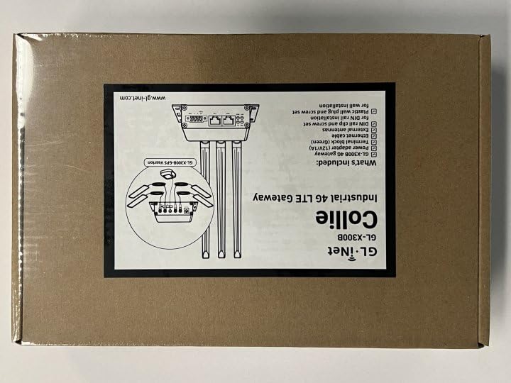 GL-X300B (Collie) 4G LTE VPN Industrial Wireless Gateway, External Full-Band 4G Antennas, Hardware Watchdog, at Command, DNS Encryption, 2.4GHz ONLY