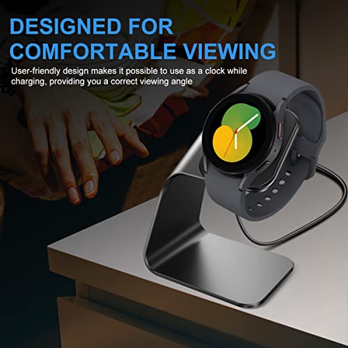 NANW Charger Dock Compatible with Samsung Galaxy Watch 5/5 Pro/Watch 4/Watch 4 Classic/Watch 3/Active 2 /Active, USB Replacement Charging Cable Dock Stand Accessories for Galaxy Watch 5/5 Pro,Black