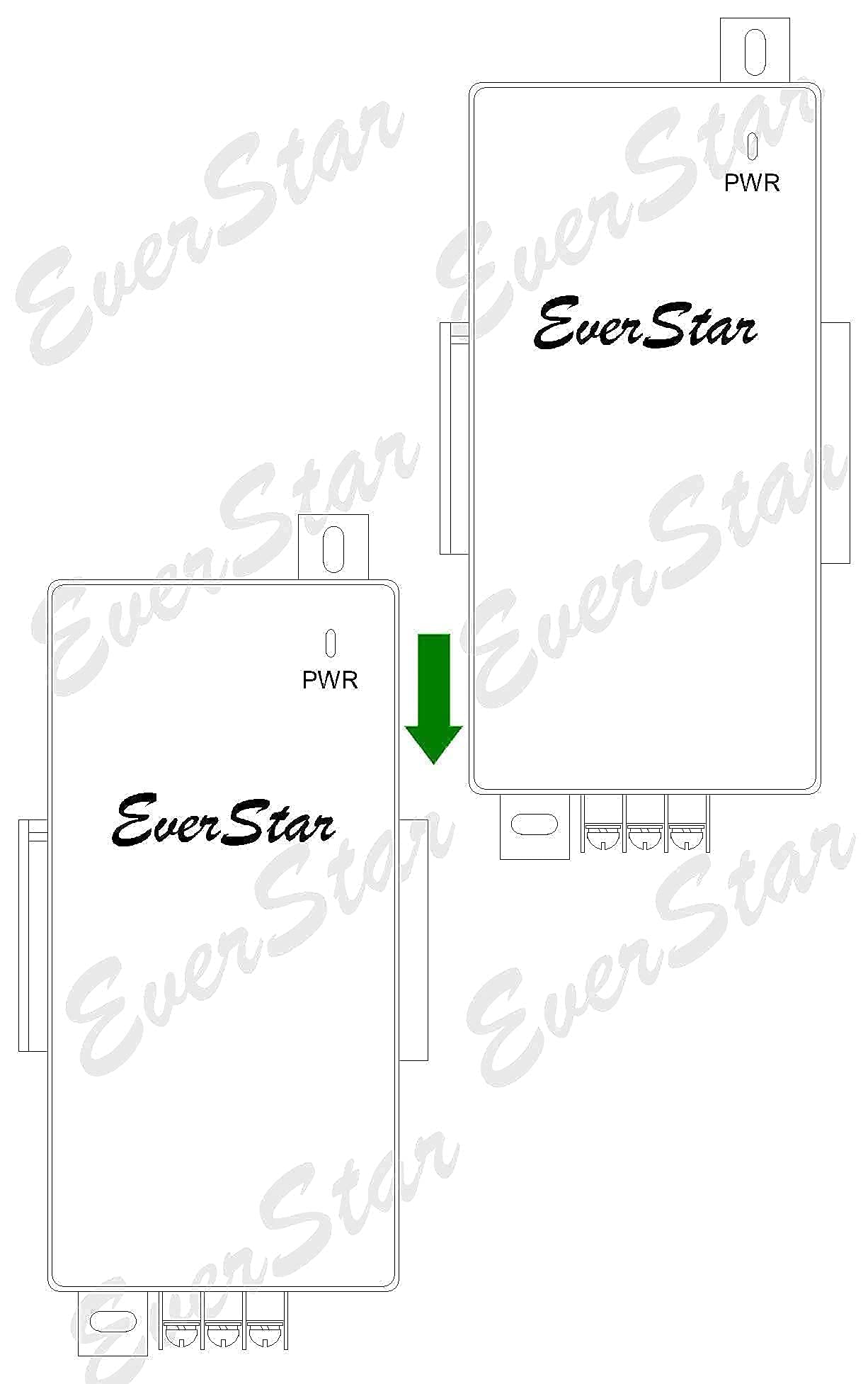 EverStar iPoE-20W24DW 100Mbps | 9-36V DC in | 24V/1A 24W DC PoE Out | DC-DC Converter + Passive Mode B Solar PoE Injector for airCube ISP,G3FlexCam,locoM9/5/2,NSM5/3/365/2 | Black