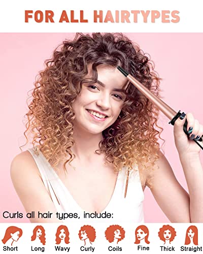 5 in 1 Curling Iron Set - BESTOPE PRO Curling Wand Iron with Interchangeable Barrels, 0.35”-1.25” Hair Curler Wand for Hairstyle, Instant Heat Up for All Hair Types, Heat Protective Glove & 2 Clips