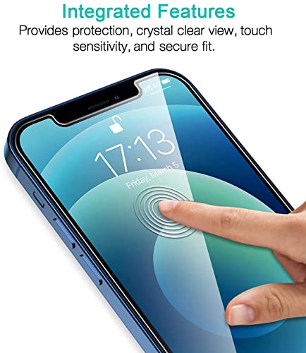 LK 4 Pack Screen Protector for iPhone 12 / iPhone 12 Pro 6.1-inch, Tempered Glass, Alignment Frame Easy Installation, 9H Hardness, Bubble Free, Work Most Cases